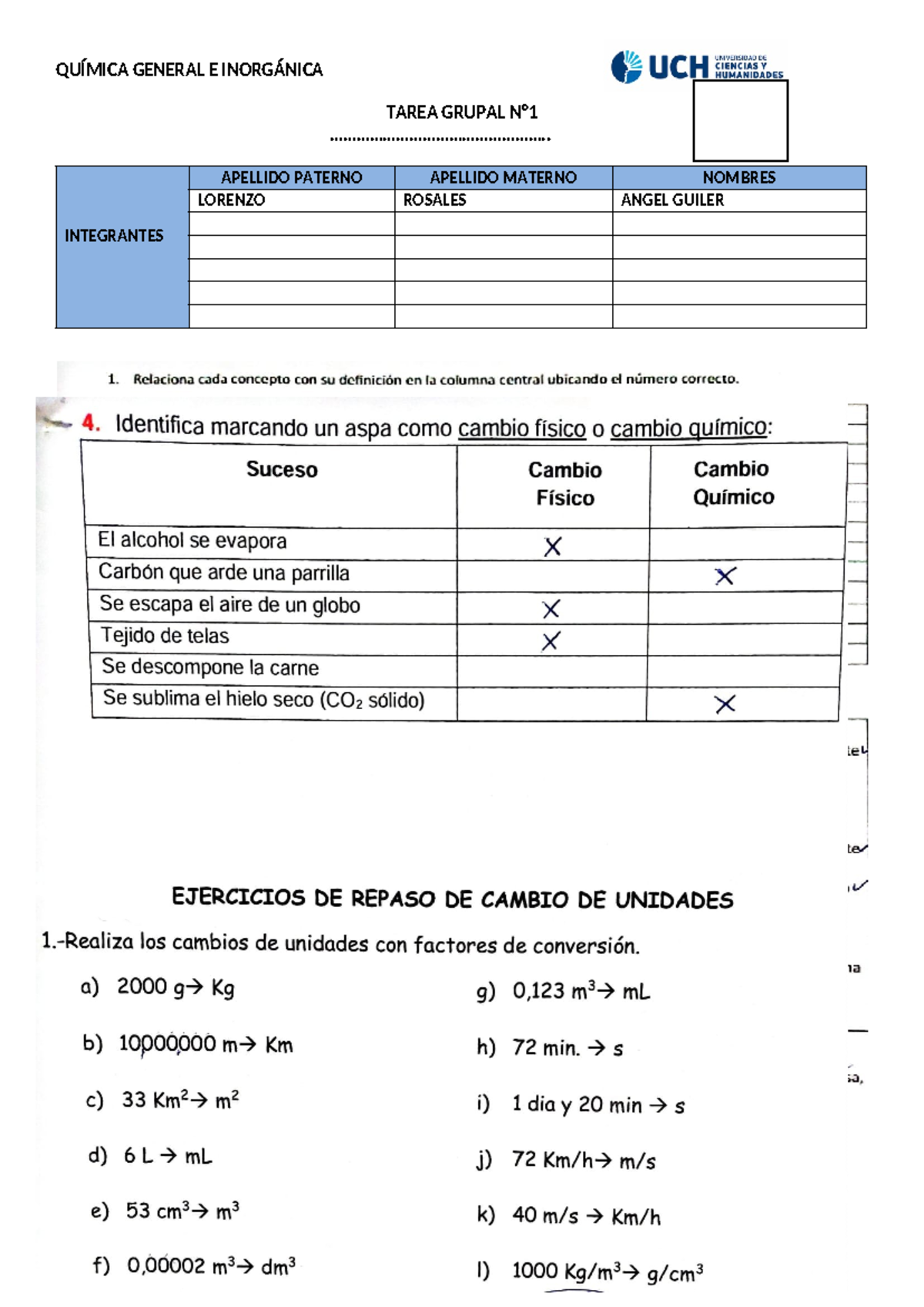 Tarea Grpal N°1 - Quimica General E Inorganica - operaciones ...