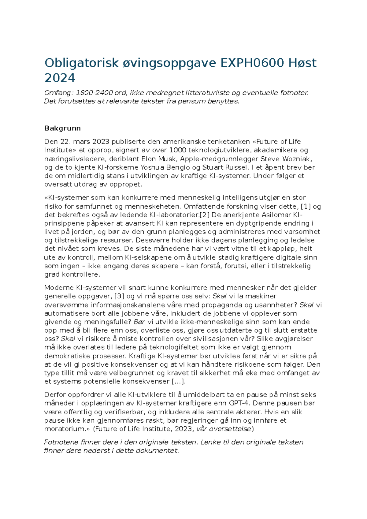 Obligatorisk øvingsoppgave EXPH0600 Høst 2024 - Obligatorisk ...