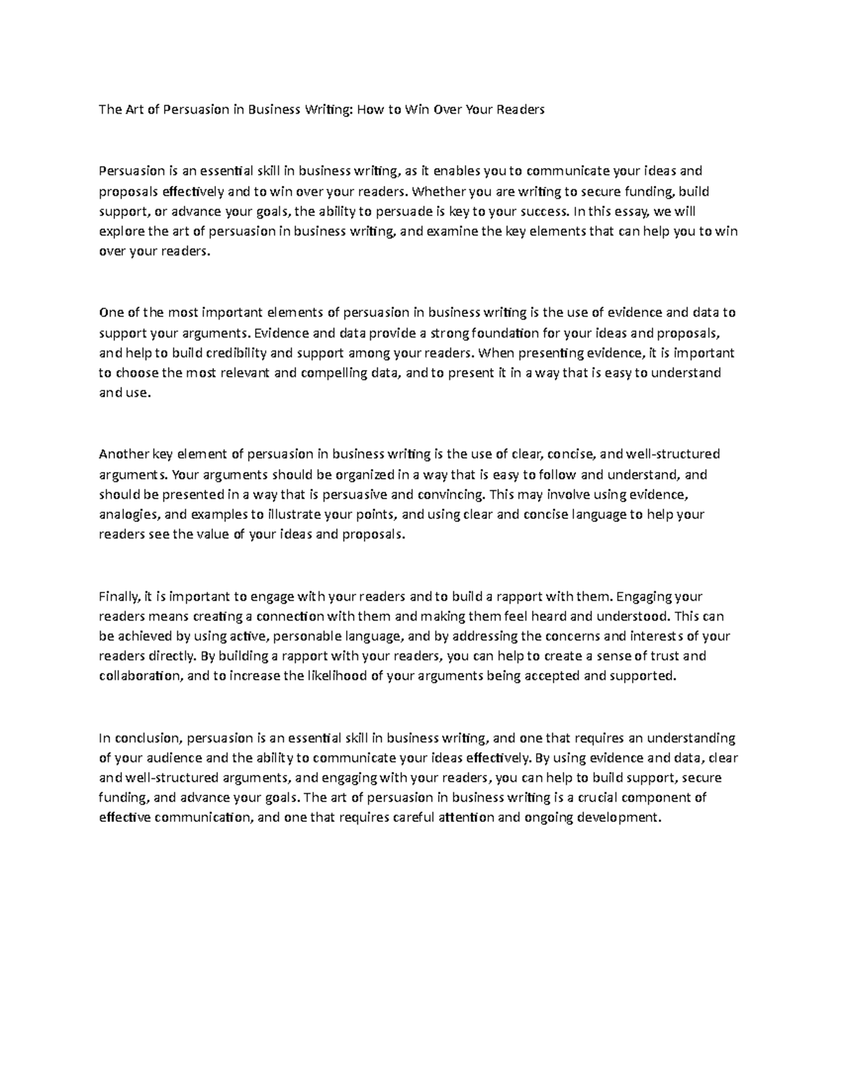 The Art of Persuasion in Business Writing - Whether you are writing to ...