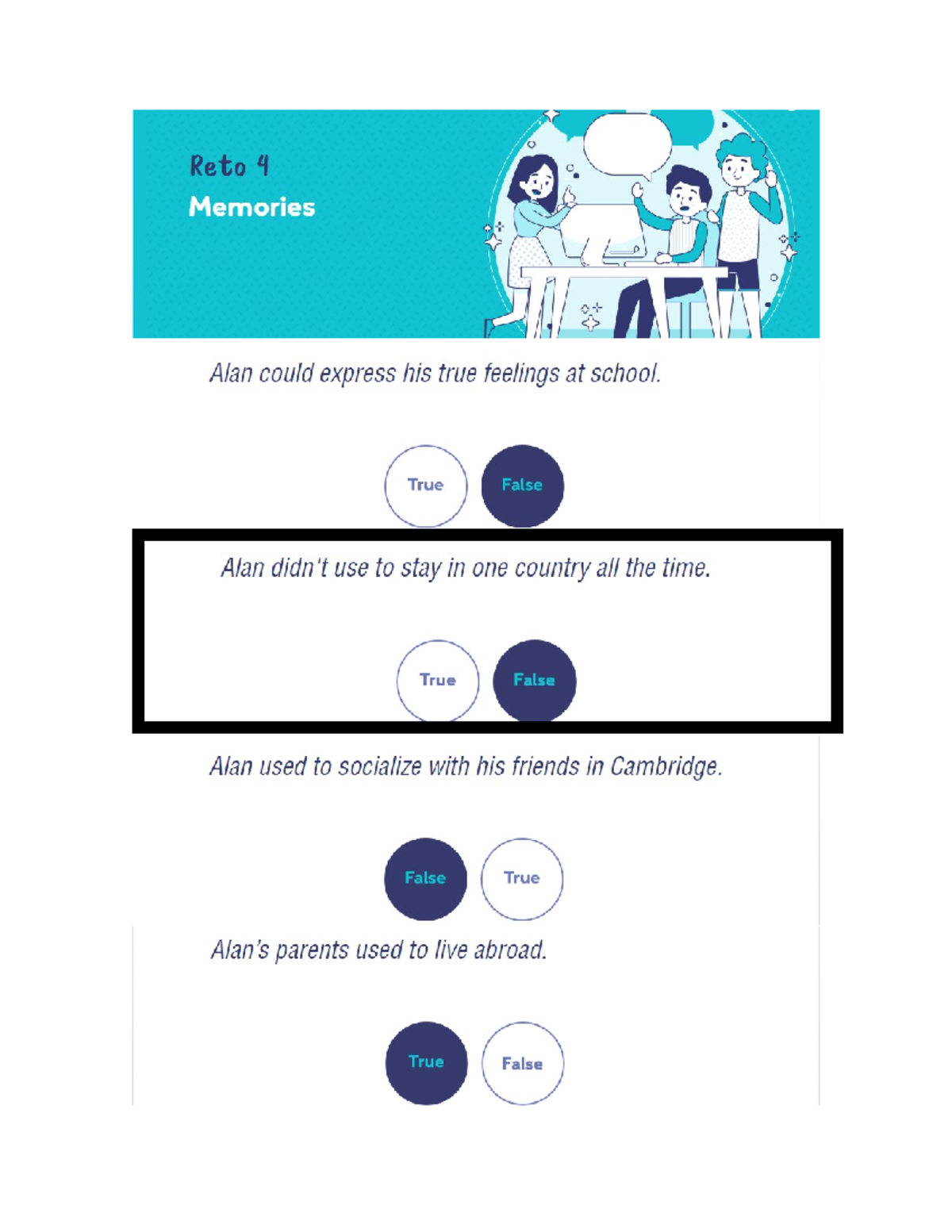R4. Memories - RETO 4 - idioma extranjero II - Studocu