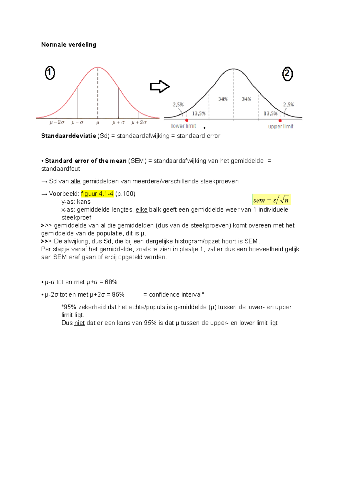 Samenvatting - Overzicht: basis - normale verdeling - Normale verdeling ...