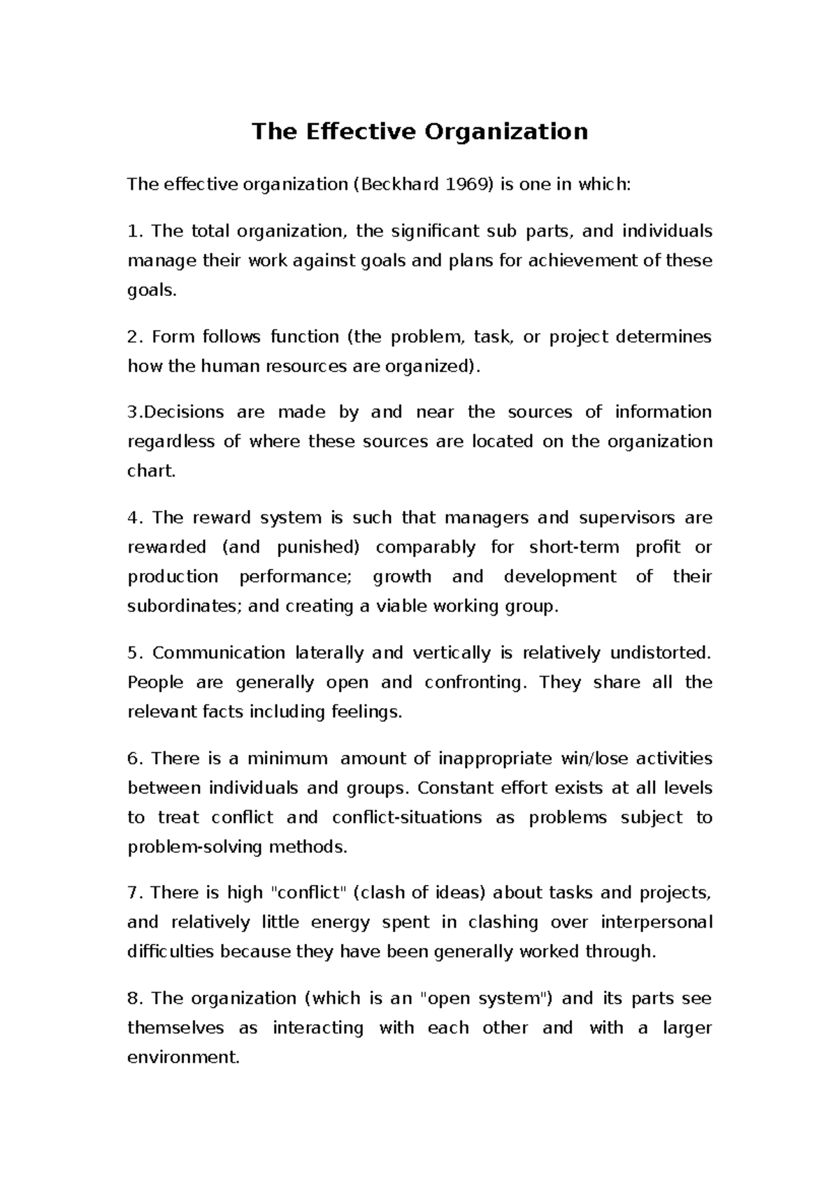 The Effective Organization - Form follows function (the problem, task ...