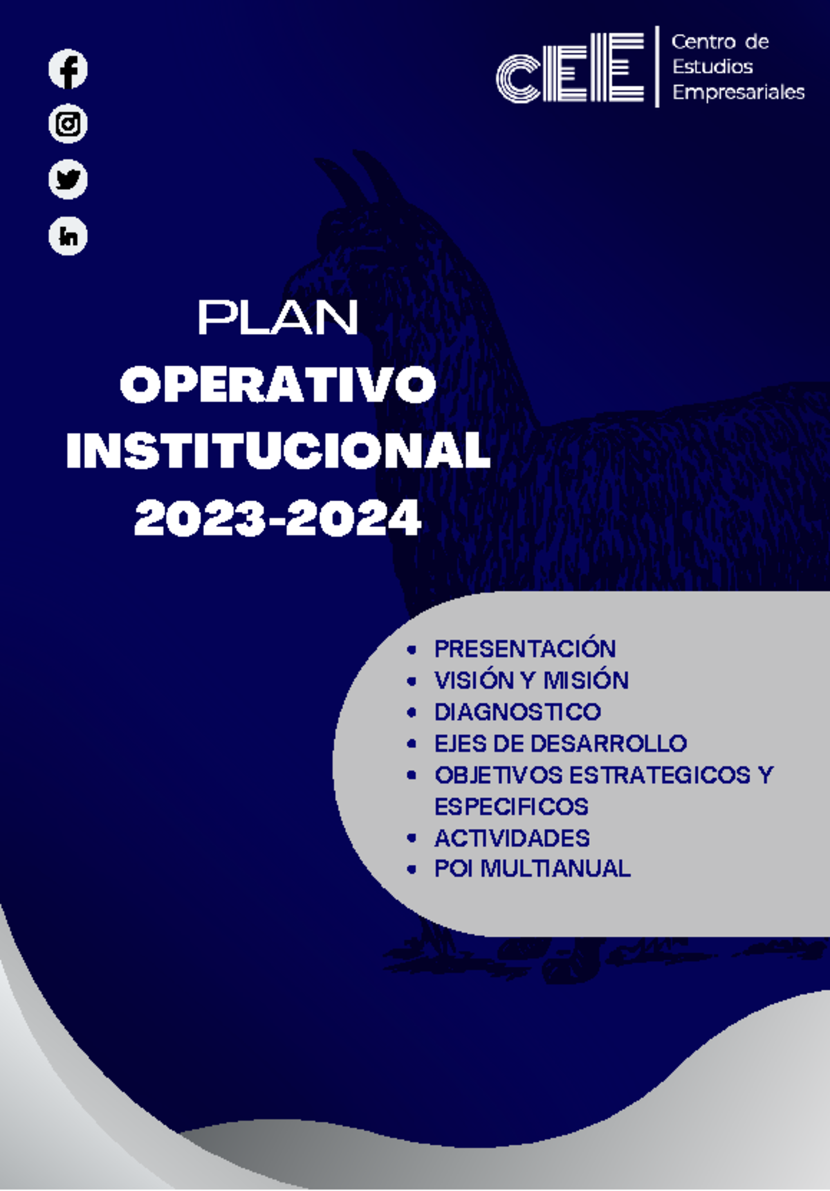 POI CEE - PLAN ESTRATEGICO INSTITUCIONAL - PLAN OPERATIVO INSTITUCIONAL ...