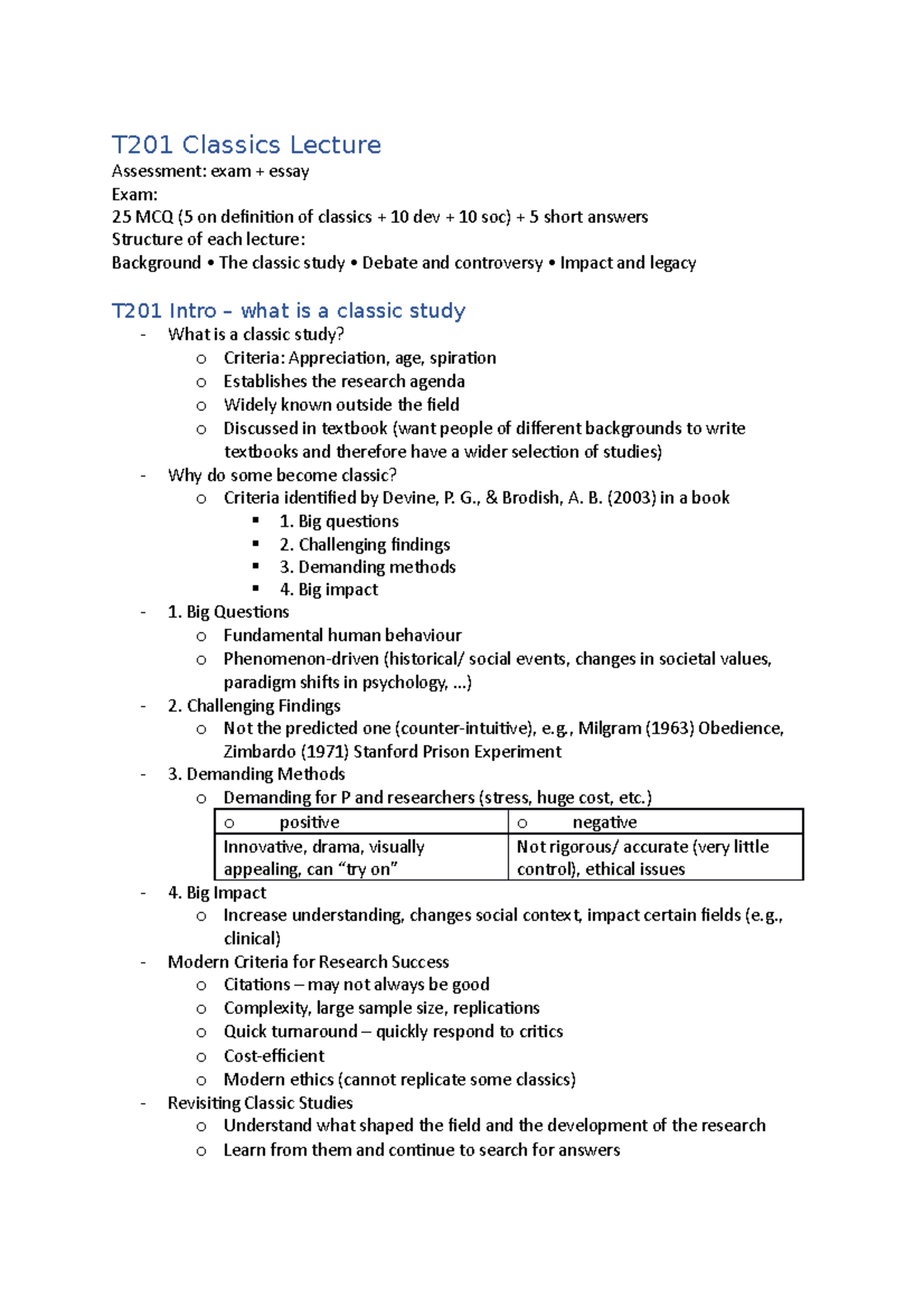 lecture one questions - T201 Classics Lecture Assessment: exam + essay ...