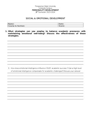 Moral Spiritual Development activity 2 - Pangasinan State University ...