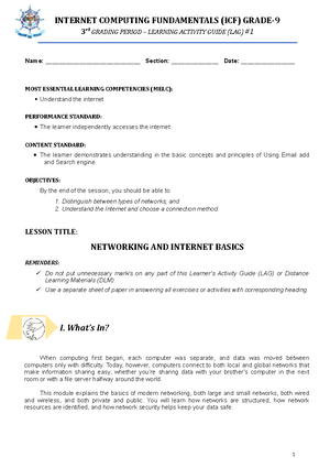 1st GP - ICF 9 - LAG#1-3 - MELC 1-2 - Creating AND Editing Presentations - INTERNET COMPUTING ...