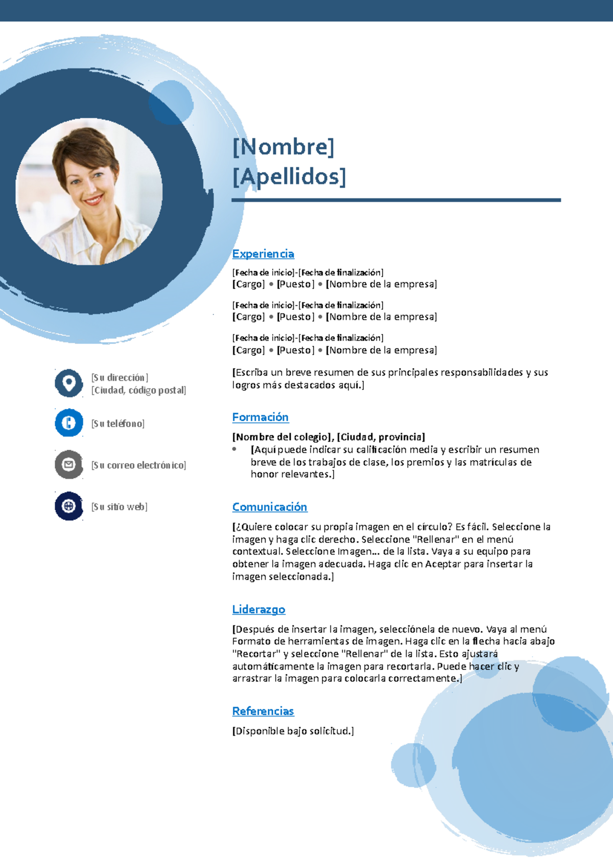 Modelo DE CV WORD - [Nombre] [Apellidos] Experiencia [Fecha de inicio ...