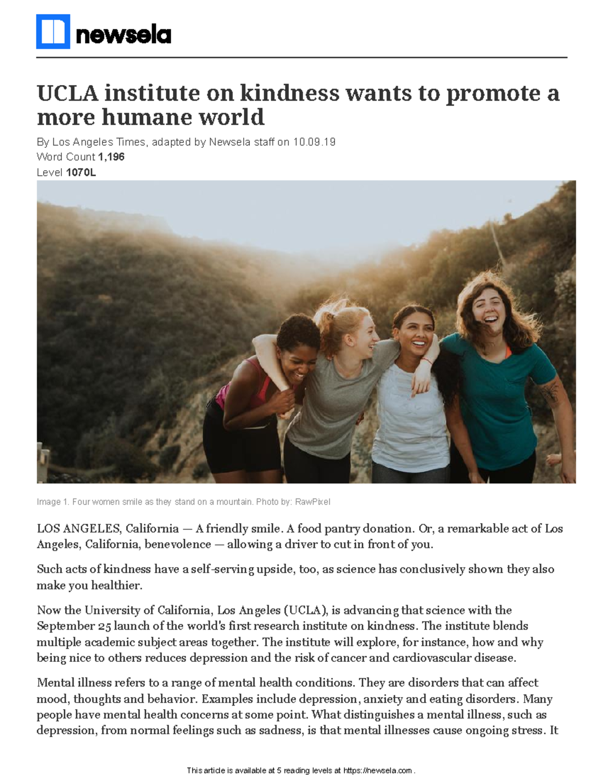 Kindness Article - jhhhhhh - UCLA institute on kindness wants to ...