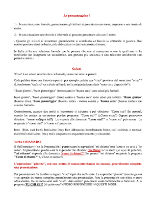 gramatica italiana, nivel a2 - Greetings,and,Introductions, SALUTI!E ...