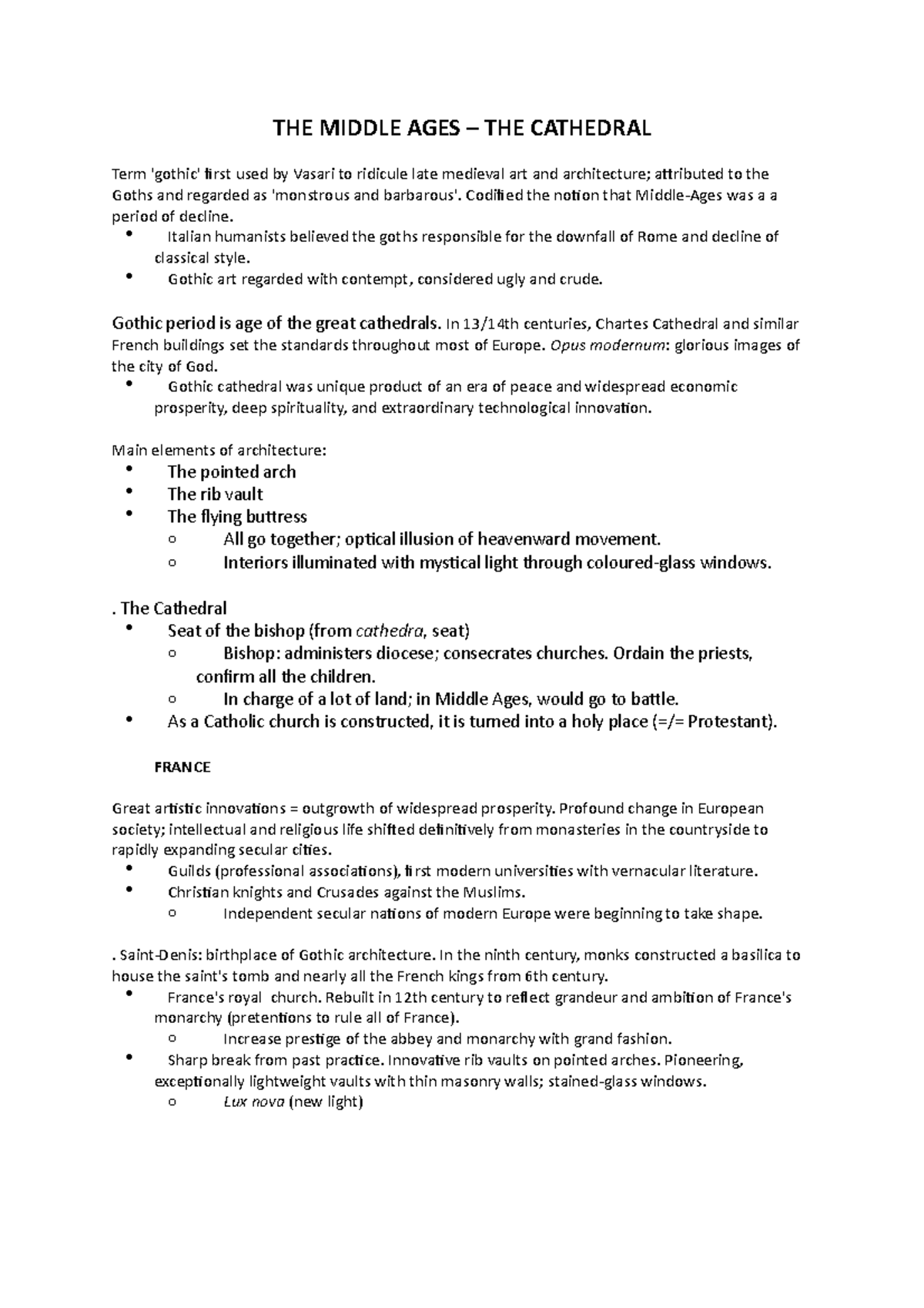 Week 3 The Middle Ages - Lecture notes Week 3 - THE MIDDLE AGES – THE ...