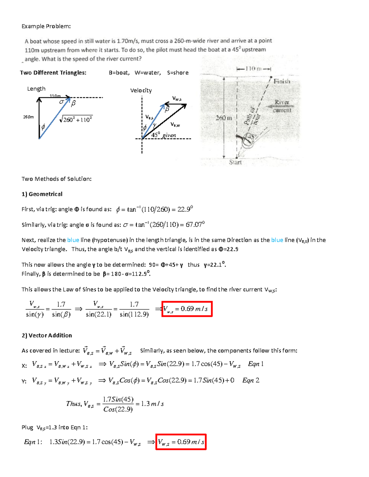 Relative Velocity Example - Example Problem: Two Methods of Solution ...