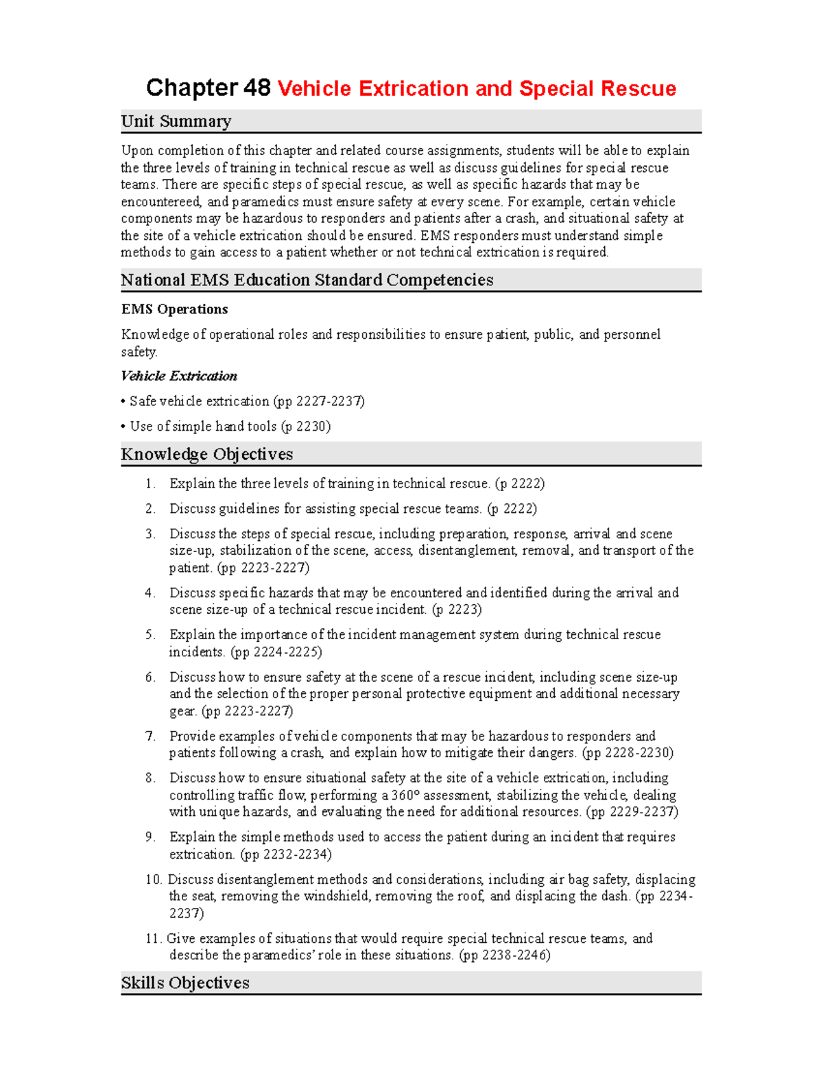 Ch48 Vehicle Extrication and Special Rescue - There are specific steps ...