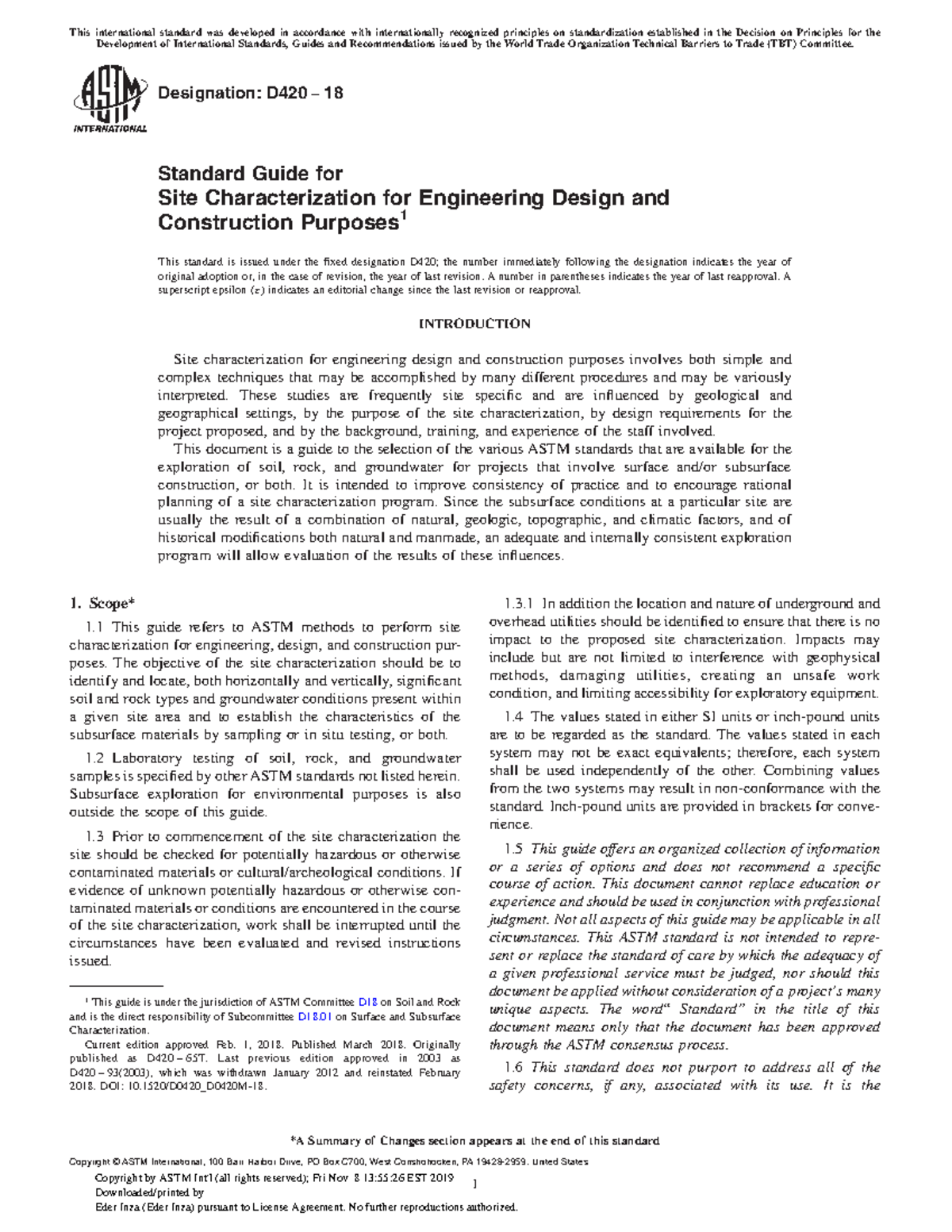 D420 - NORMA TÉCNICA ASTM D420 - Designation: D420− 18 Standard Guide ...