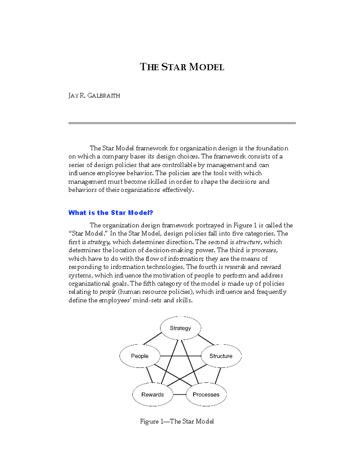Star Model - THE STAR MODEL JAY R. GALBRAITH The Star Model framework ...