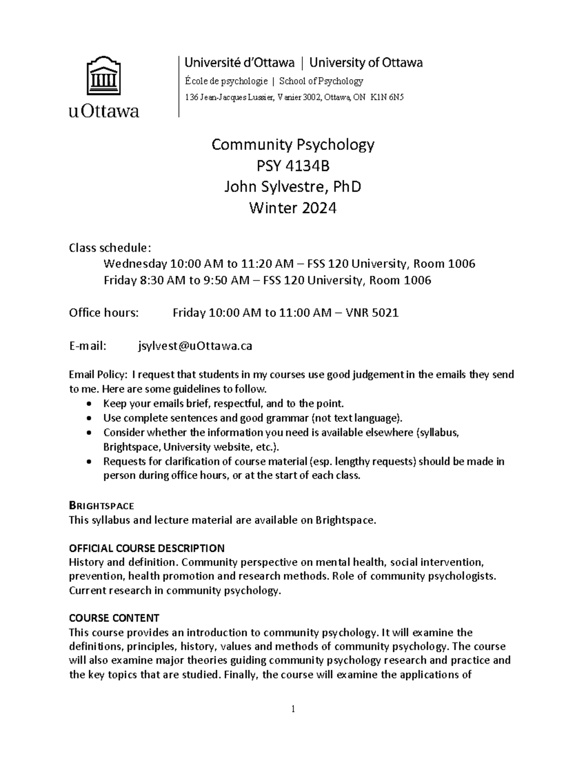 PSY4134-Winter 2024-Sylvestre - École de psychologie | School of ...