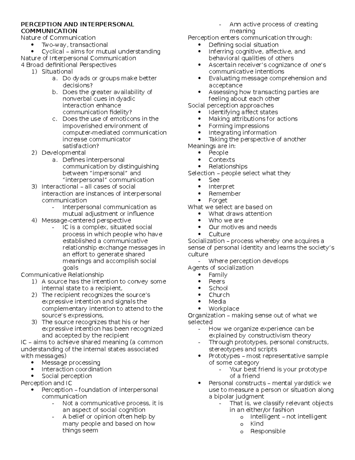 Interpersonal Communication - Development Communication - University of ...