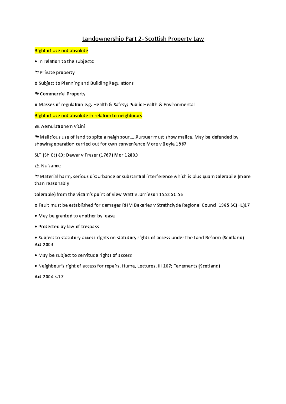 Landownership Part 2 - Lecture notes 5-6 - Landownership Part 2 ...