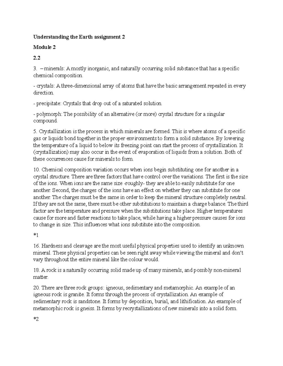 GEO assignment 2 - Understanding the Earth assignment 2 Module 2 2 3 ...