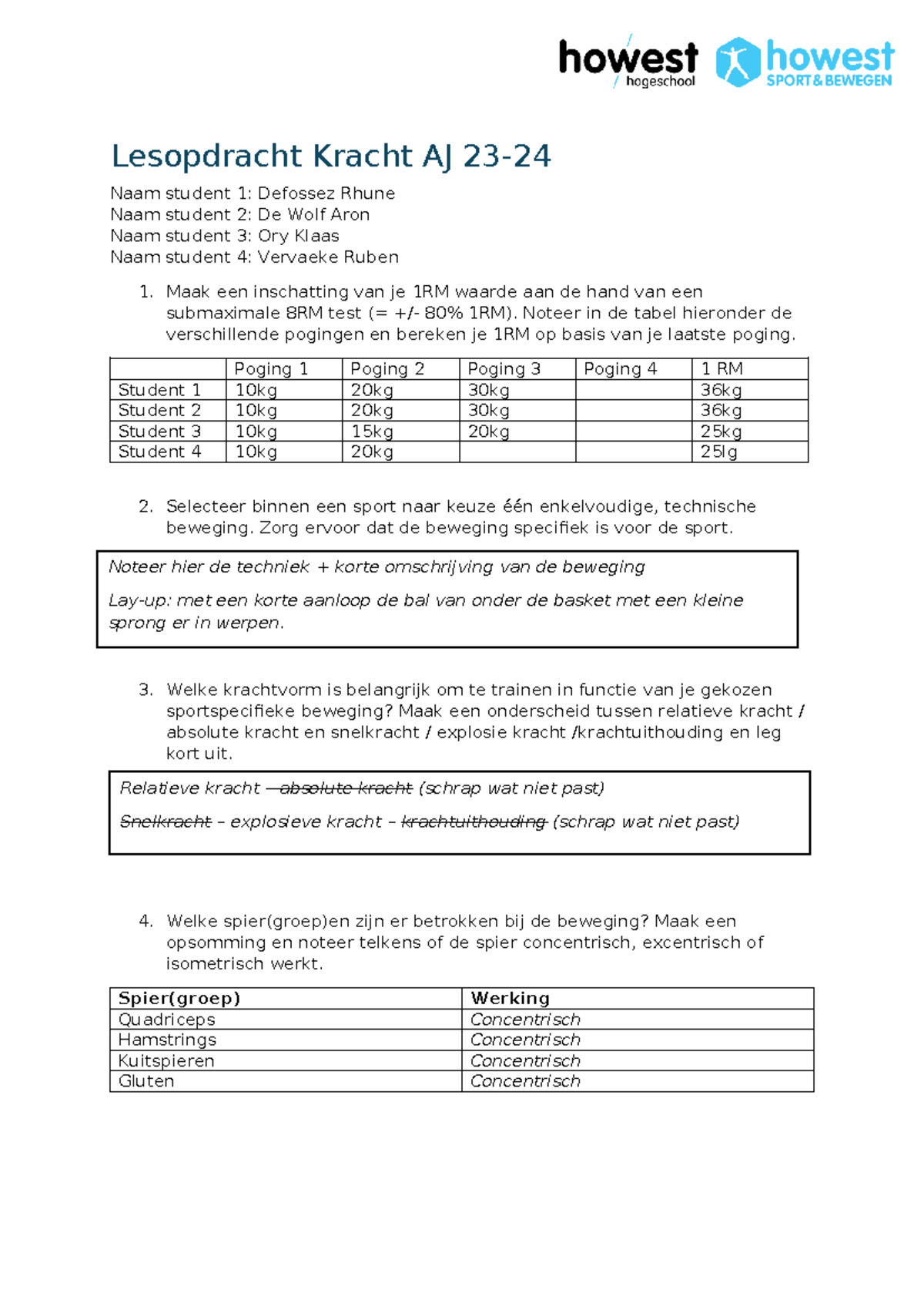 Lesopdracht Kracht AJ 23-24-1 - Lesopdracht Kracht AJ 23- Naam student ...