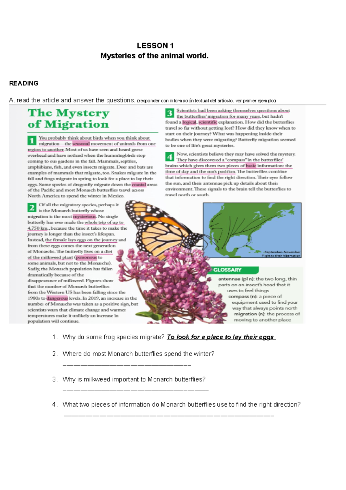 Unit 1 Lesson 1 Inglés 4A Adjectives science vocabulary - LESSON 1 ...