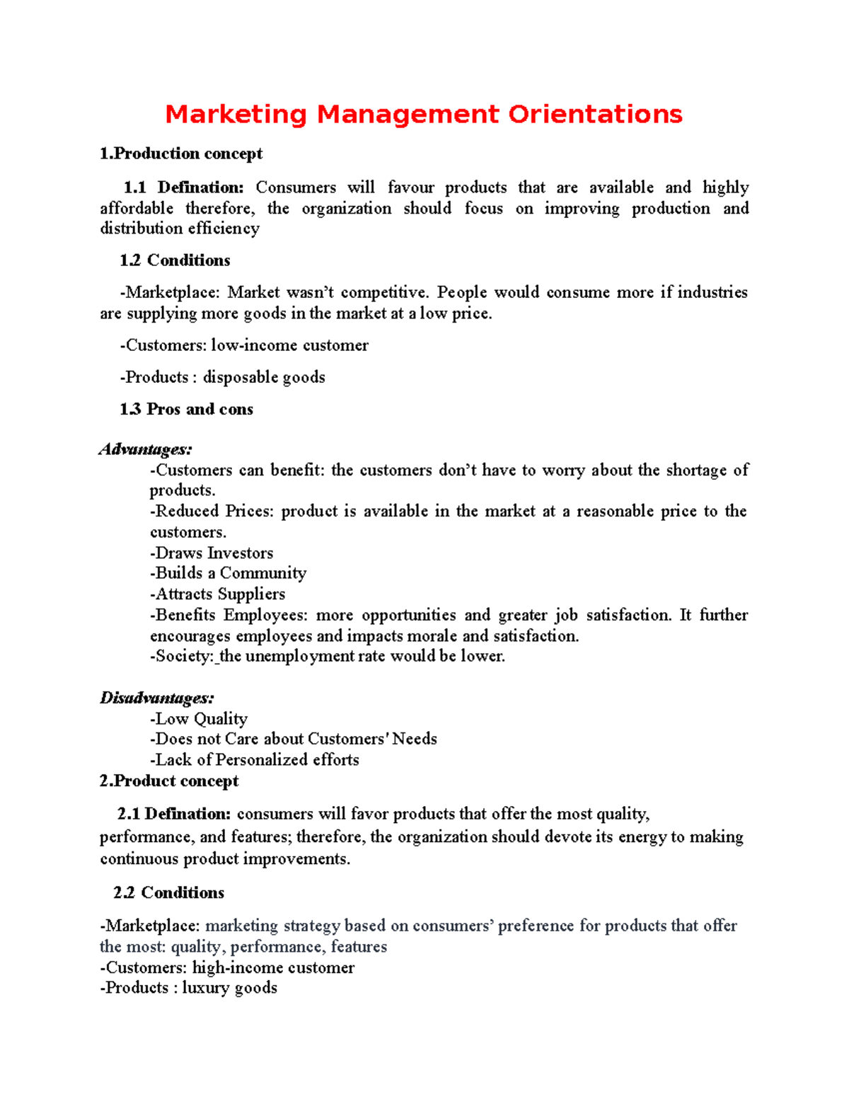 MMO - Marketing management orientations - Marketing Management ...