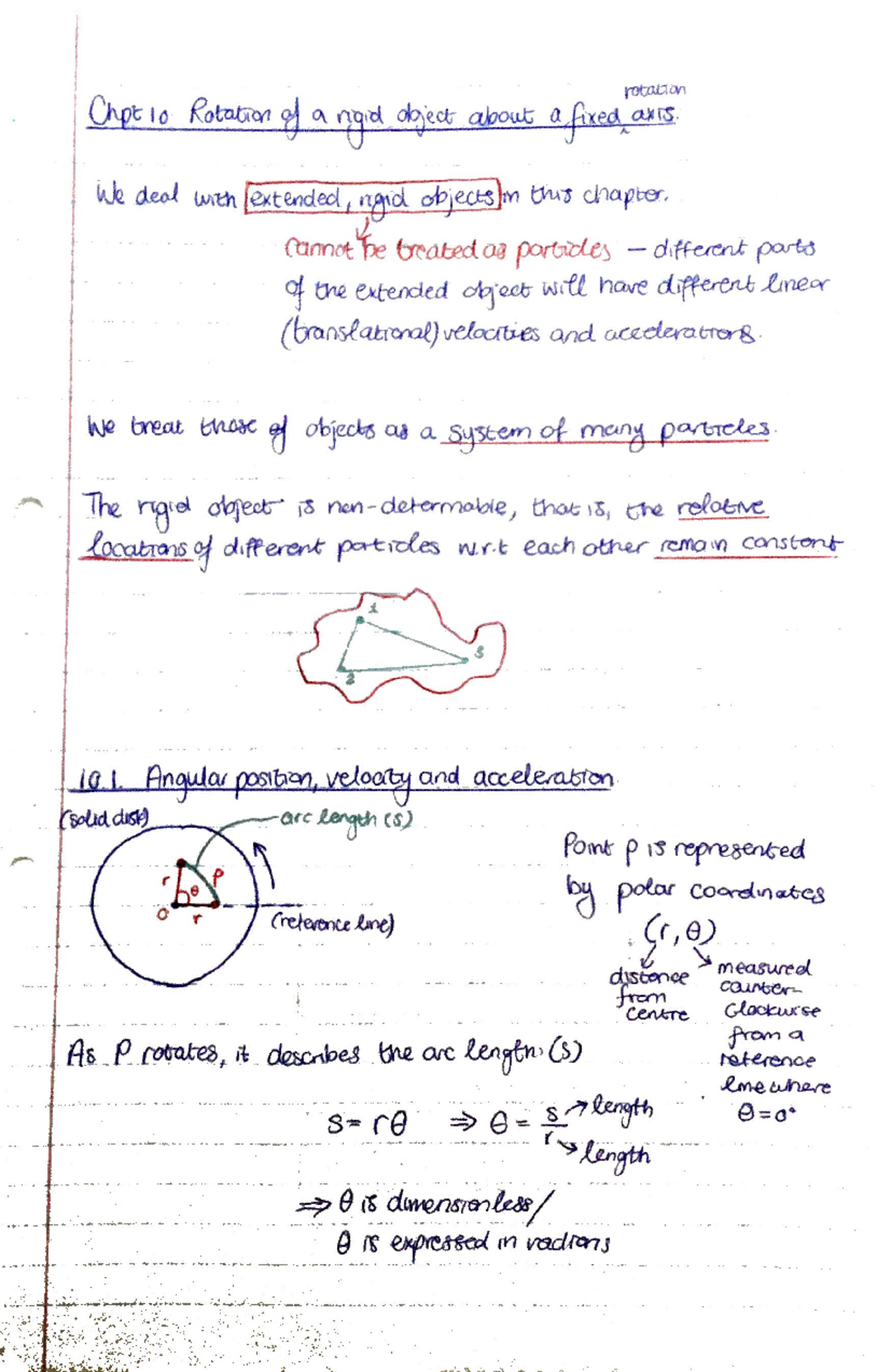 FSK116 chapter 10 - rotation Chpt 10 Rotation of a rigid object about a fixed axis We deal with ...