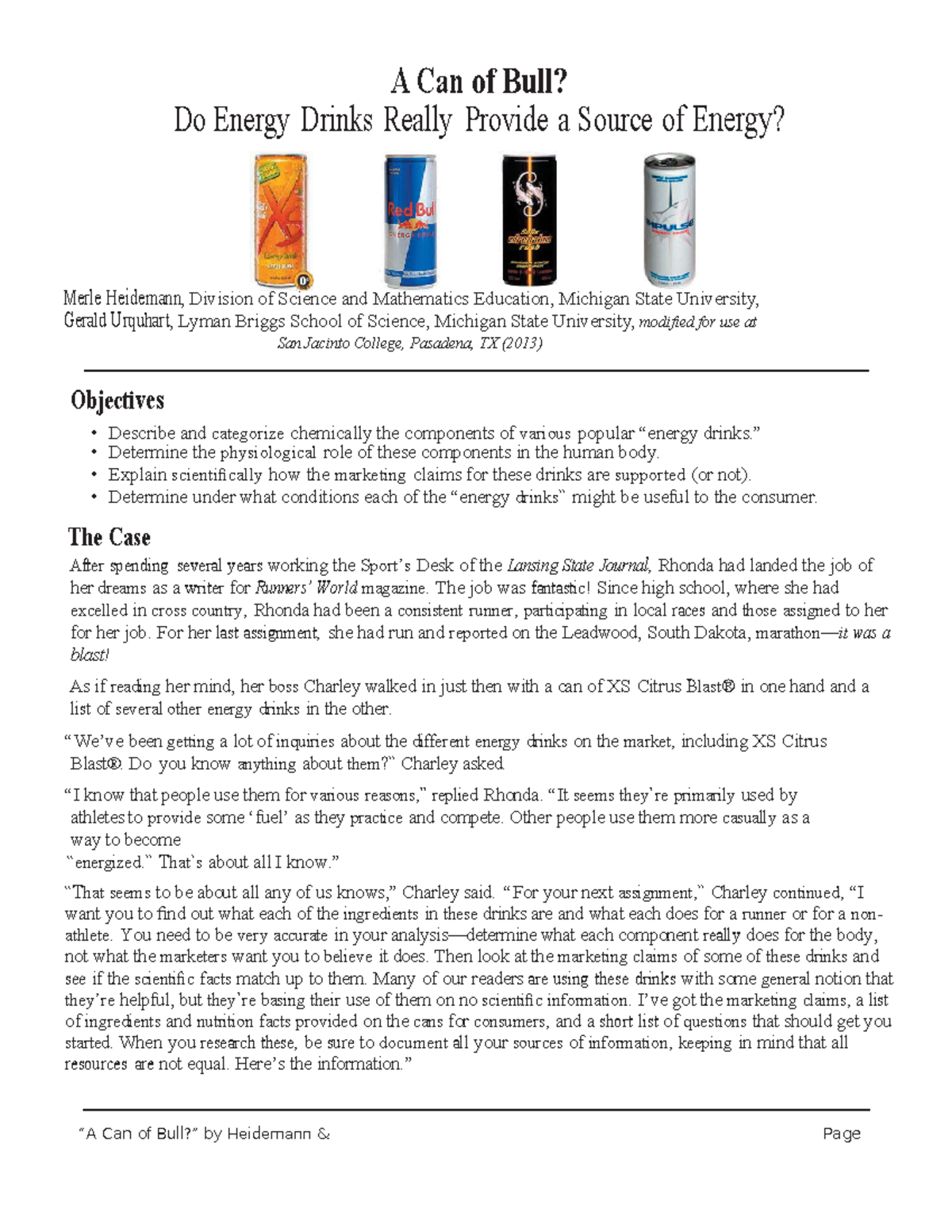 Can of Bull Case Study - group project - A Can of Bull? Do Energy ...