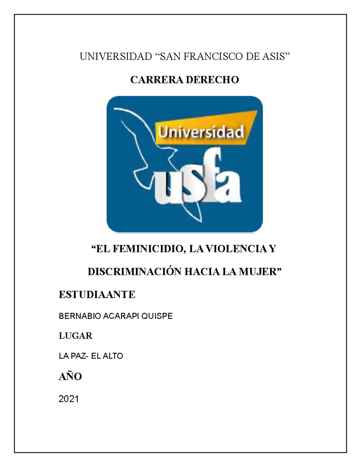 Universidad usfa son material practico - UNIVERSIDAD “SAN FRANCISCO DE ...
