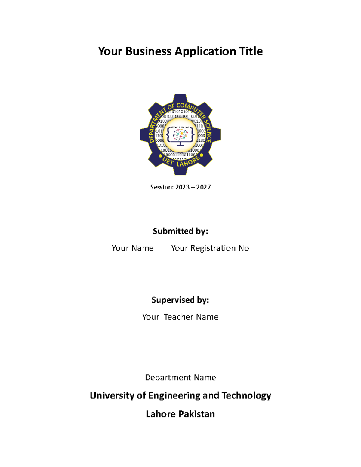 Project Proposal Template - Your Business Application Title Session ...
