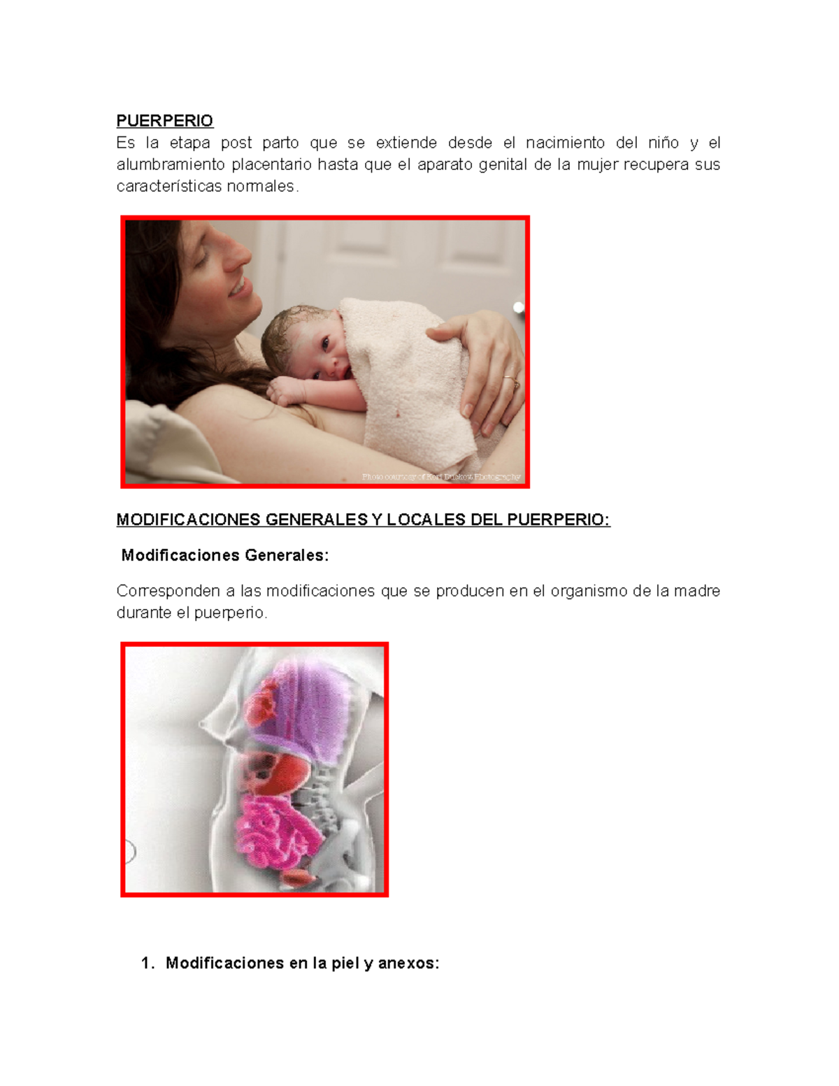 Cambios generales y locales en el puerperio - PUERPERIO Es la etapa ...