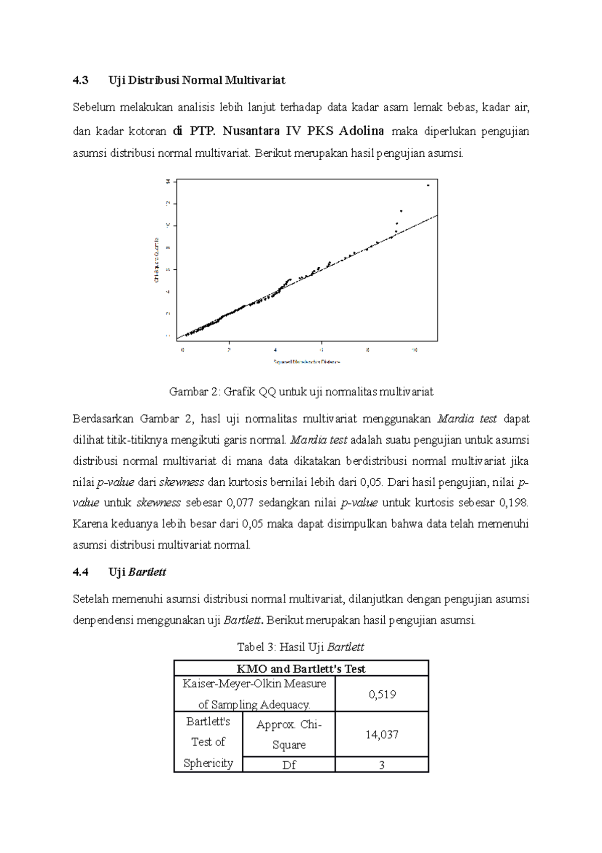 Pengendalian Kualitas Pengolahan Minyak Sawit dgn diagram multivariat - pemb uji norm - 4 Uji ...