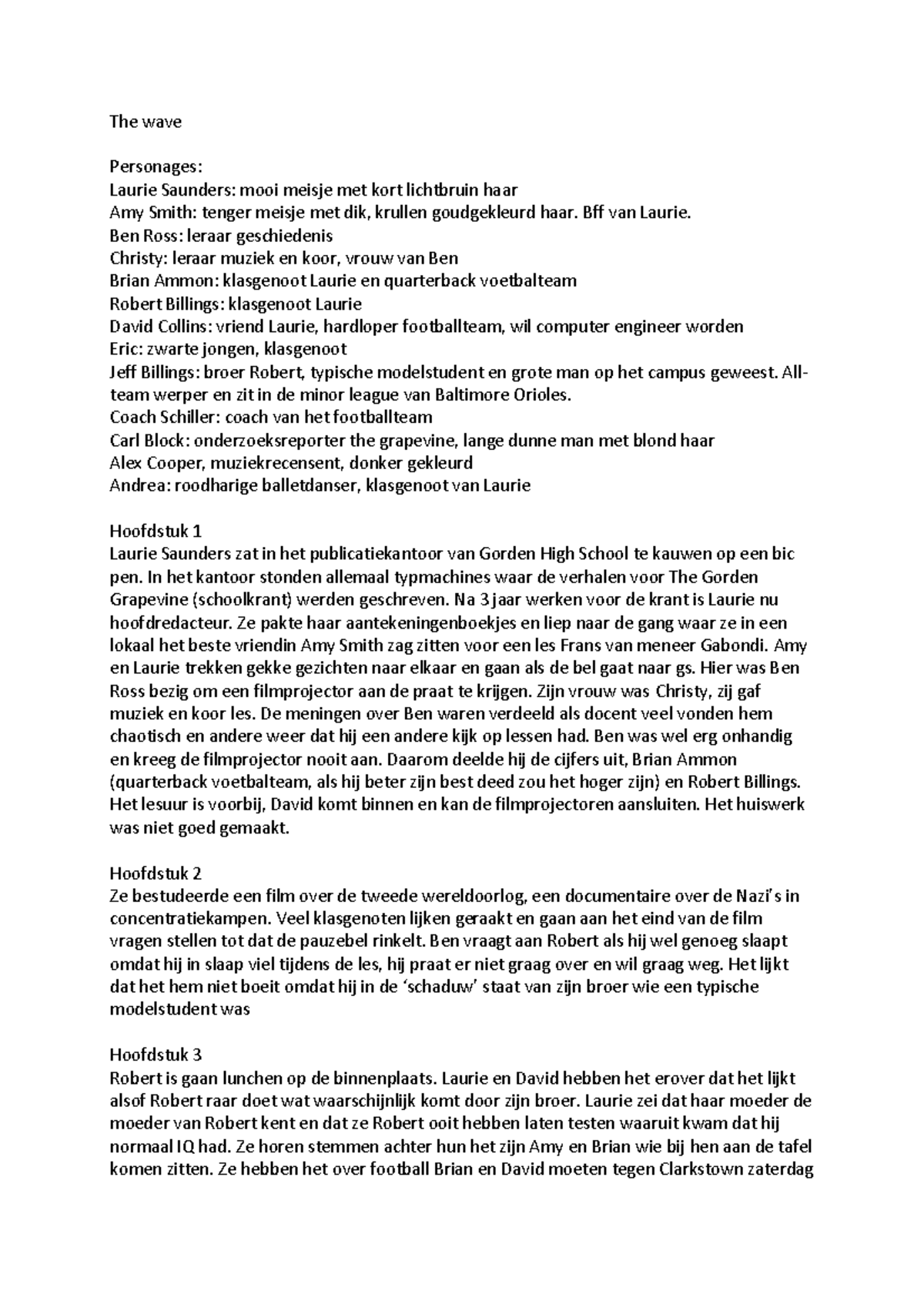 The wave-Morton Rhue - The Wave - The wave Personages: Laurie Saunders ...