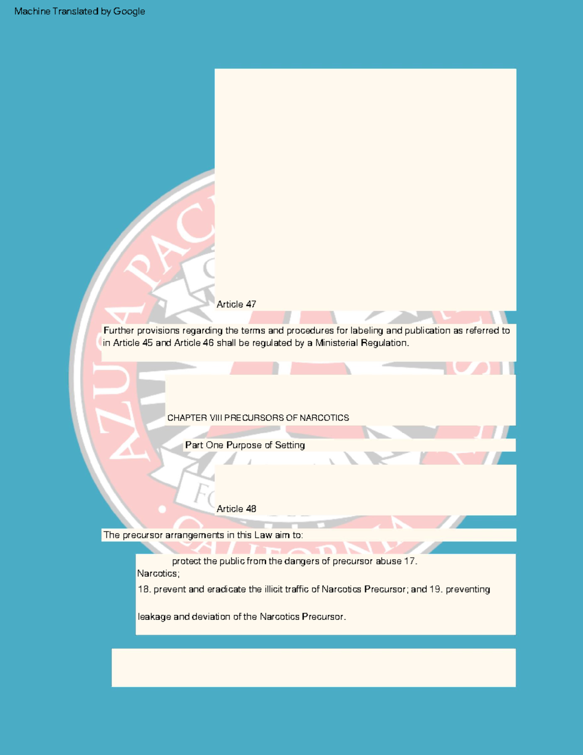 Narcotics and Psychotropic Crimes-18 - Article 47 Article 48 Part One ...