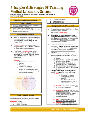 ETS & Syringe Rubrics - Principles of Medical Laboratory Science ...