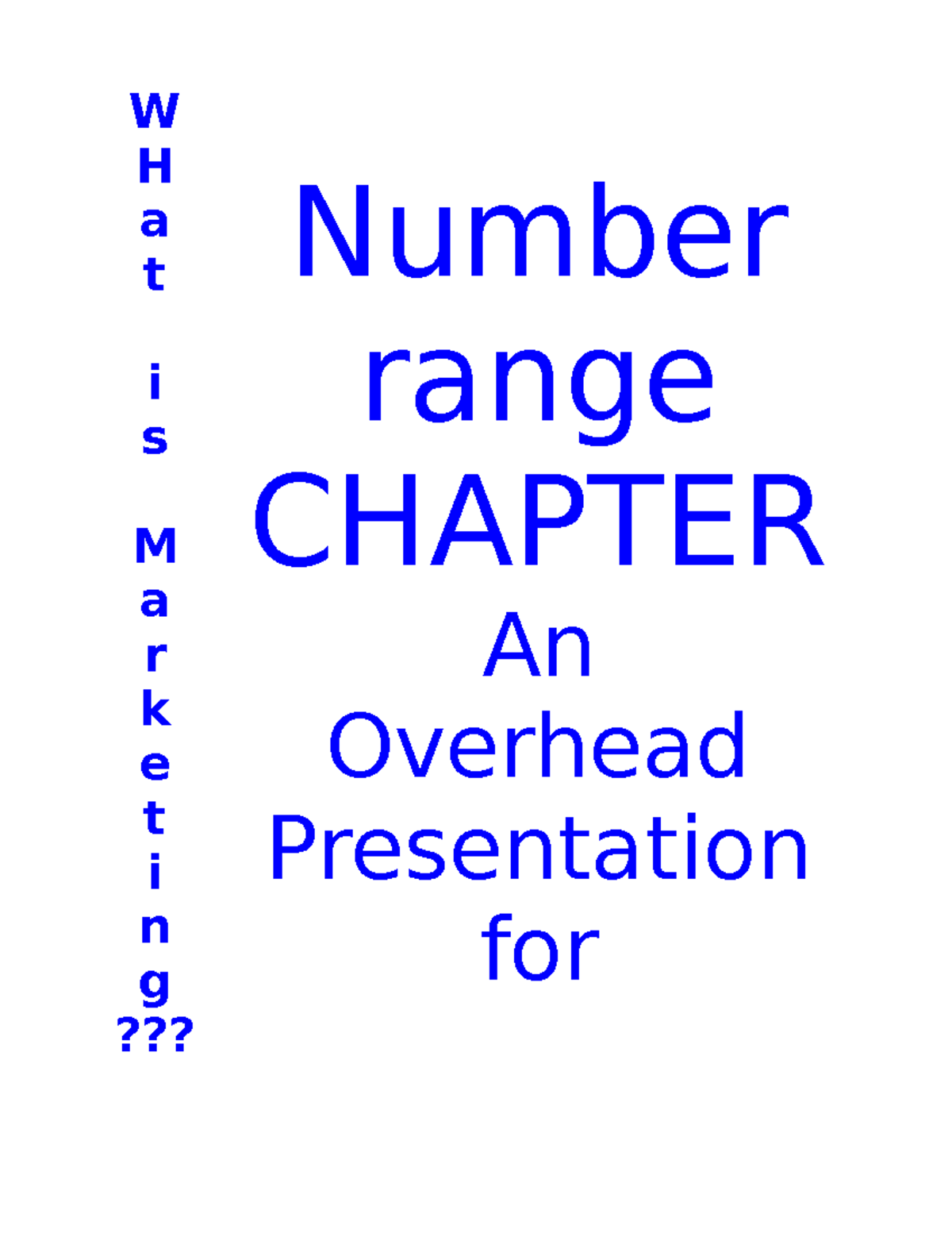 MAR4Ps Overhead Presentation - Number range CHAPTER An Overhead ...