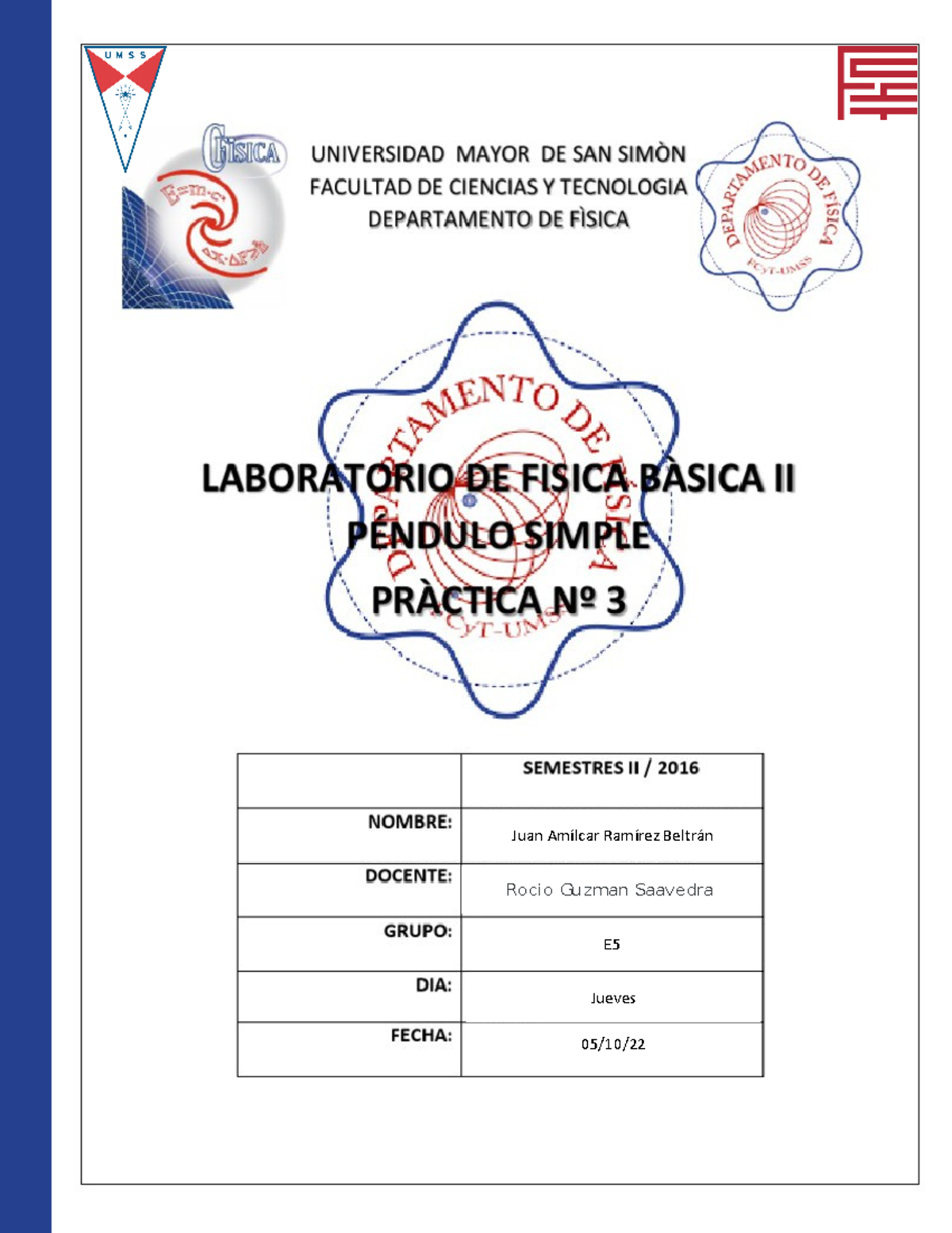 Informe de laboratorio 1 - 05/10/ Jueves E Rocio Guzman Saavedra Juan ...