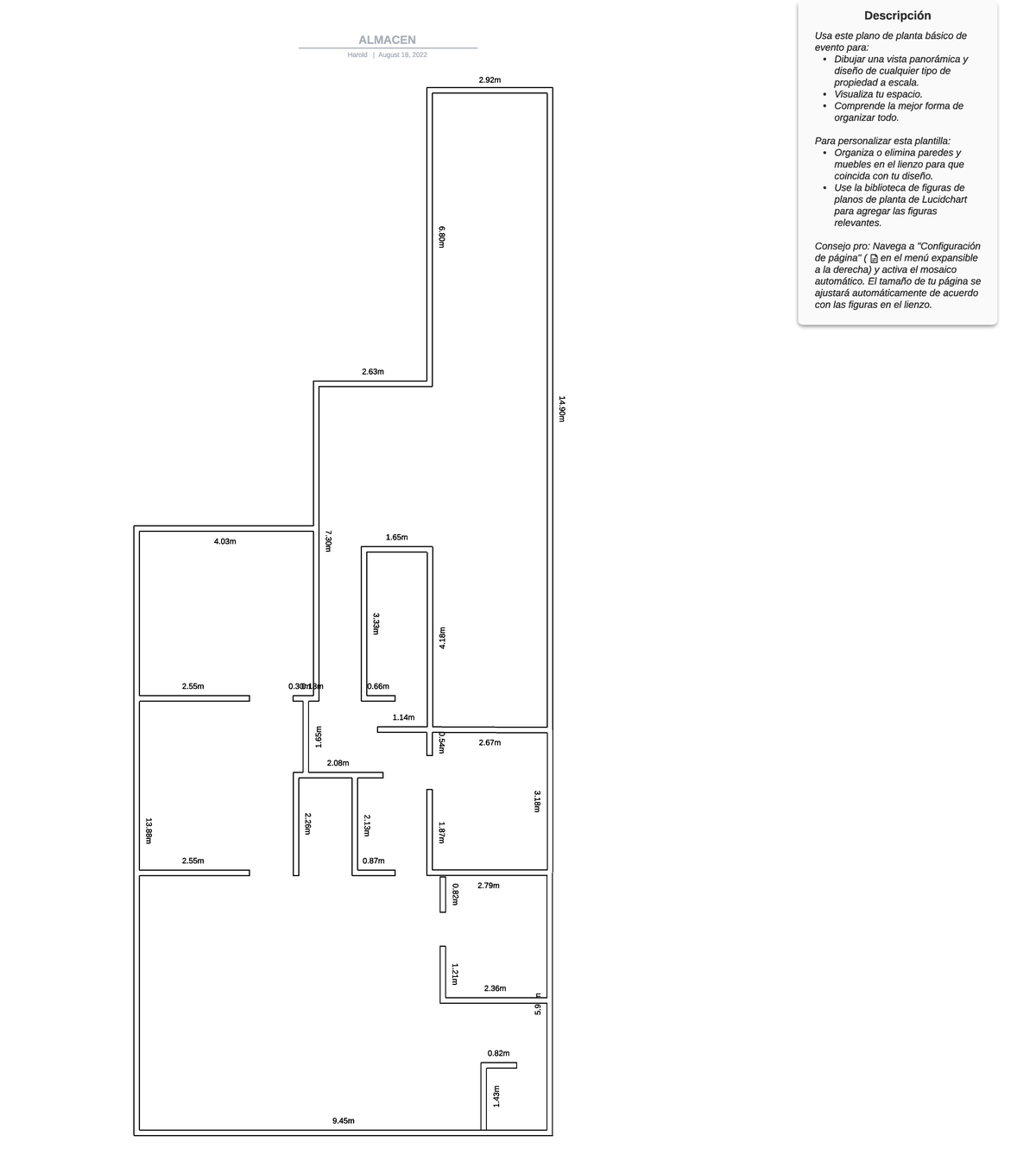 Plano Almacen - 2 6 Descripción Usa este plano de planta básico de ...