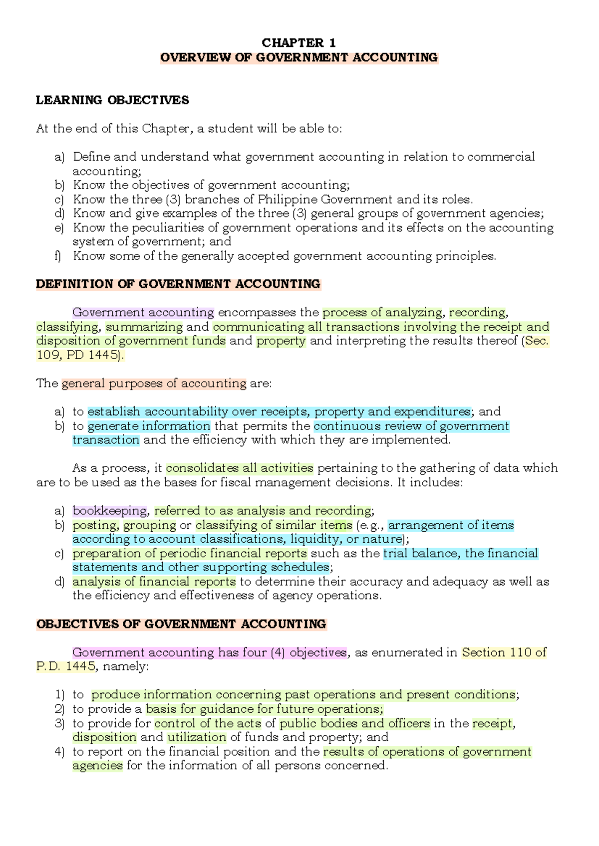 GOV ACC- Chapter-1 - Overview of Government Accounting - CHAPTER 1 ...
