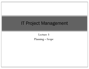 ITPM Planning Time Schedule wk4 - Lectures 4 Schedule Development ####### Prepared By: Jewel ...