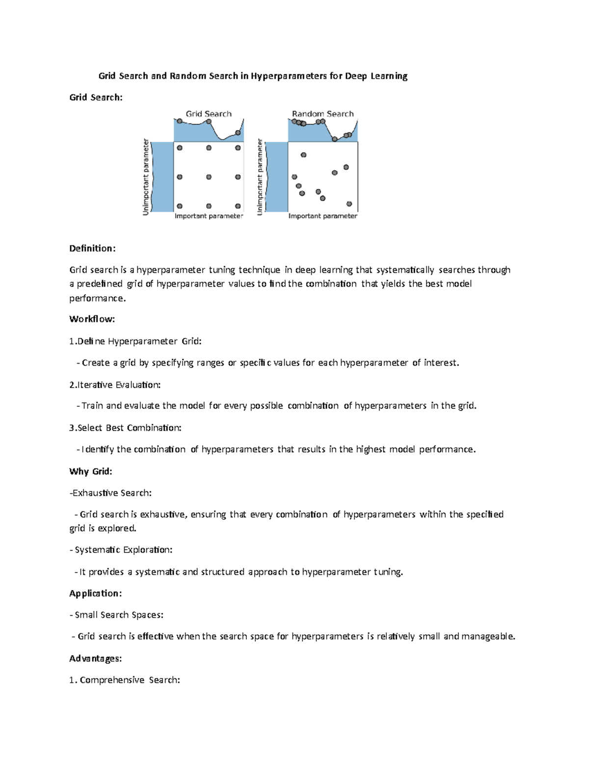 Grid Search and Random Search unit 4 - Workflow: 1 Hyperparameter Grid ...