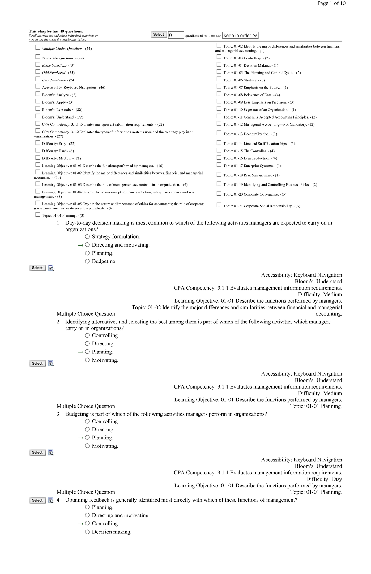 Test Bank for Managerial Accounting 10th - This chapter has 49 ...
