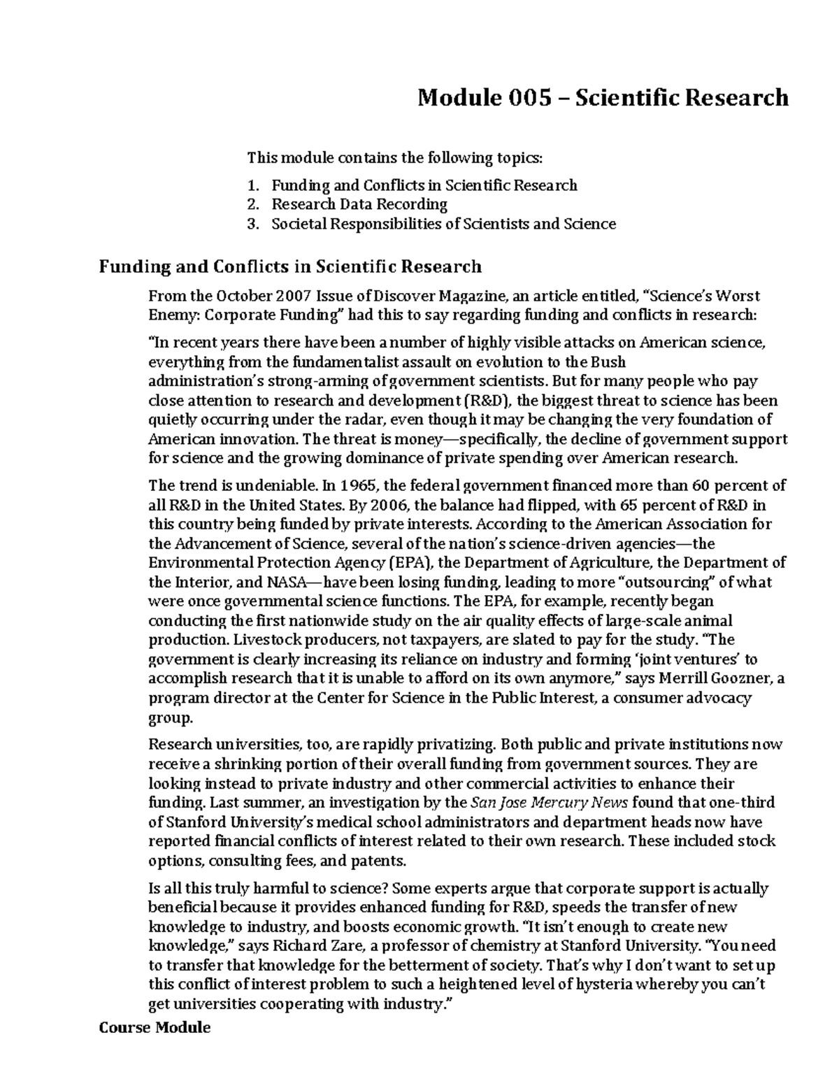 W5-Scientific Research - Course Module Module 005 – Scientific Research ...