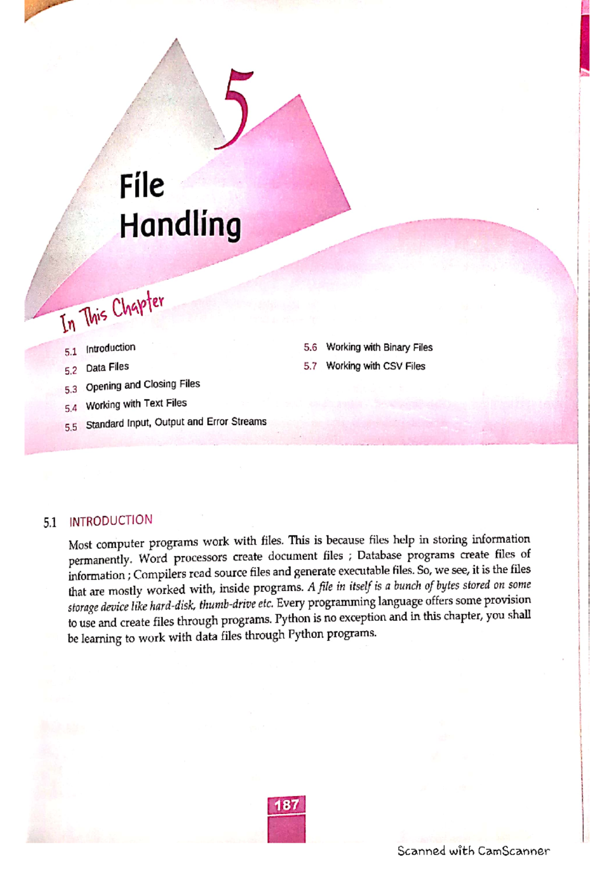 12 Ch-5 File Handling new - 5 File Handling In This Chapter 5 ...