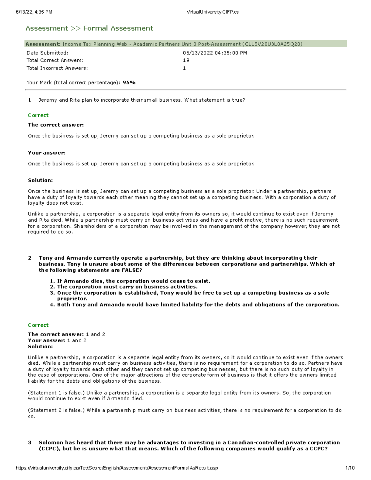 Virtual University - Tax formal assesments - Assessment >> Formal ...