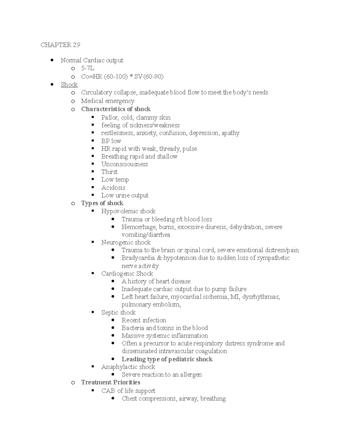 Chapter 29 - notes on all meds needed for exam/exam notes - CHAPTER 29 ...