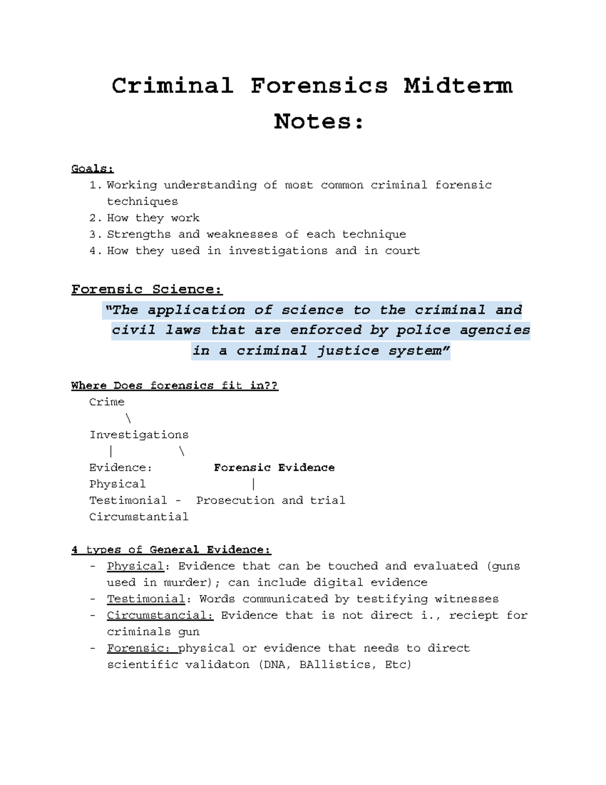 Criminal Forensics Mid Term Cheat Sheet - Criminal Forensics Midterm ...