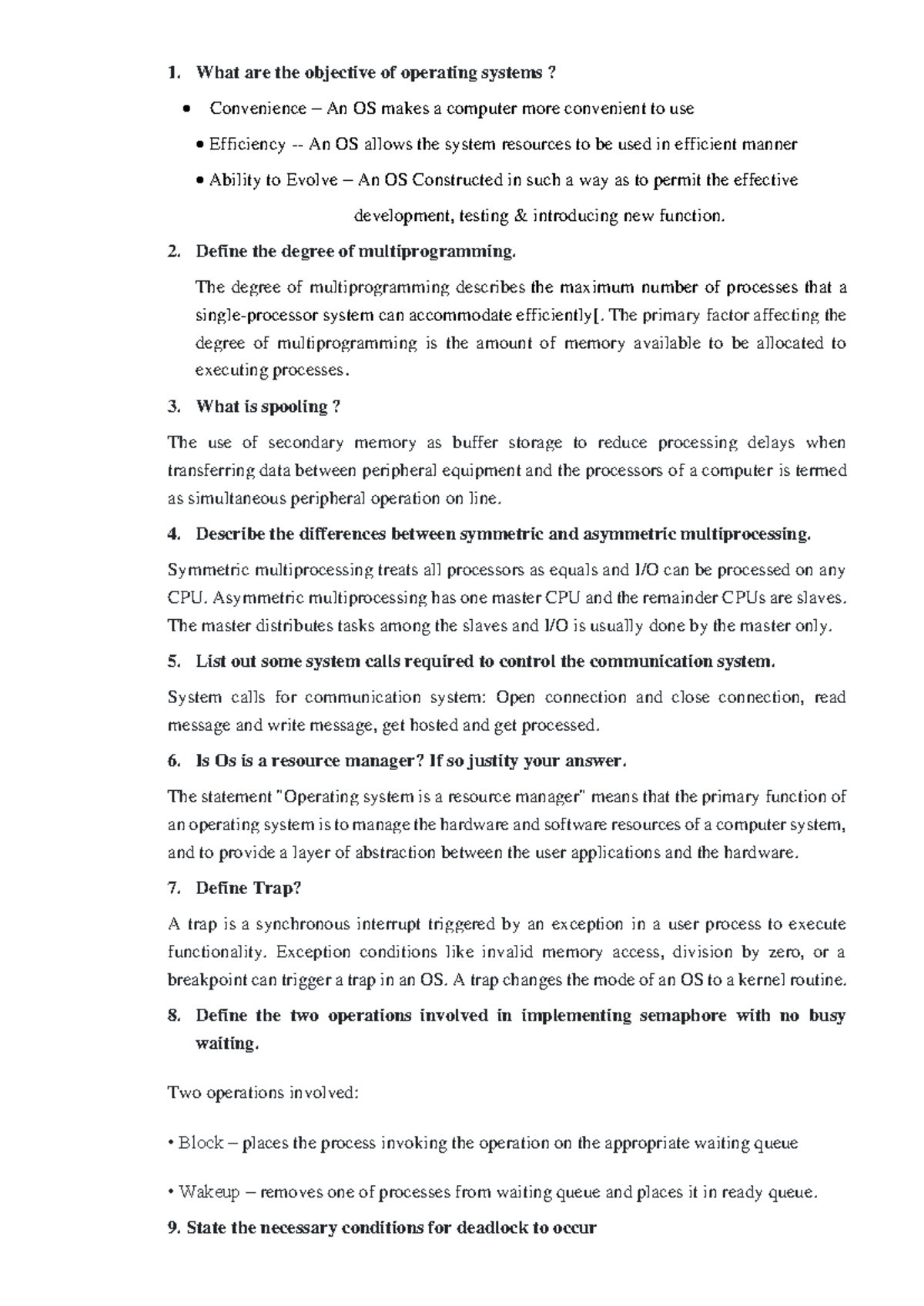 OS - 2 marks - What are the objective of operating systems? Convenience ...