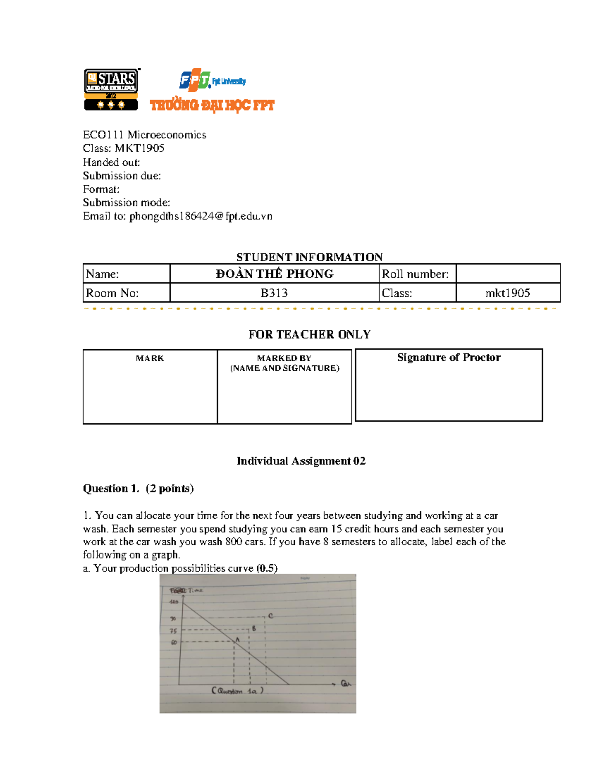ECO111 Individual Assignment 02 - ECO111 Microeconomics Class: MKT ...