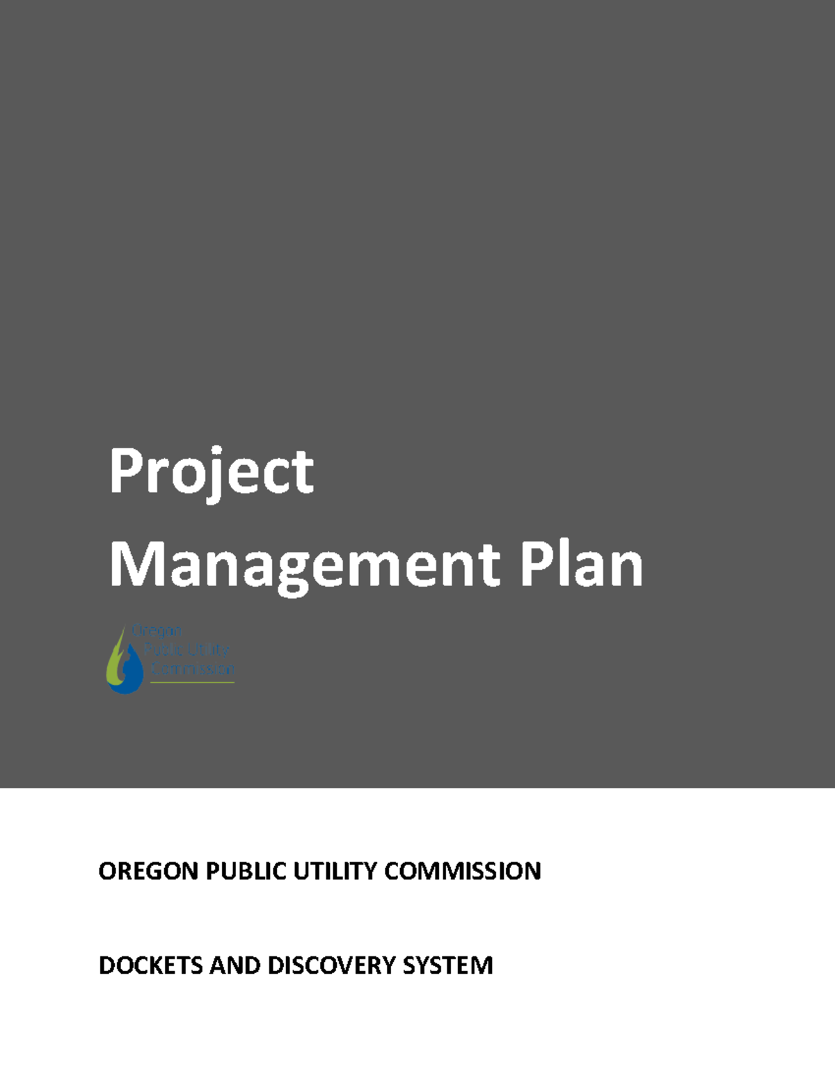 DD-Project-Plan - sampel of project plan - OREGON PUBLIC UTILITY ...