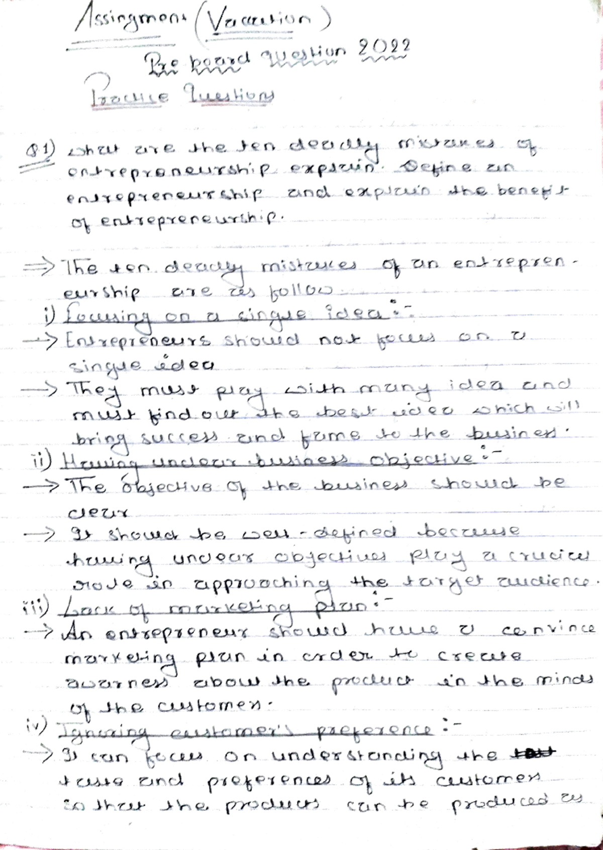 Entrepreneurship Practice Solutions - Computer Engineering - Studocu